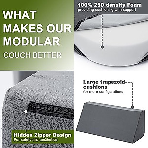 Buytime Kids Couch, Modular Floor Couch with Ottomans, Cozy Toddler Play Sofa Bed with Soft Foam, Playroom and Bedroom Furniture for All Ages, Large