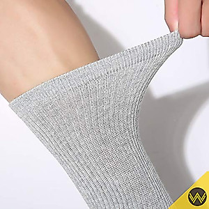 WANDER Women's Athletic Crew Socks 8 Pairs Cushion Running Socks for Women Sport Wicking Cotton Socks 10-14 (8 Pair Grey)