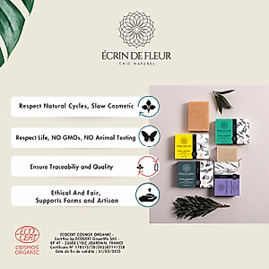 'Écrin de Fleur - Organic Handmade Shaving Soap Bar for women, Chemical Free, 1x55g (1.9 Oz)