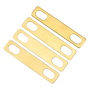 4Pcs Yootones Guitar Neck Shims 2Pcs 0.2mm, 1Pcs 0.5mm & 1Pcs 1mm Thickness Brass Shims Compatible with Guitar Bass Bolt-on Neck Repair(Gold)