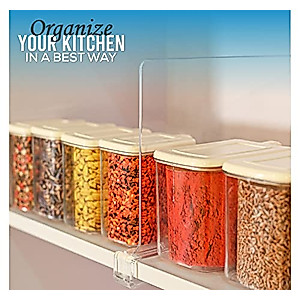 Decoile 8 PCS Clear Acrylic Shelf Dividers for Closet Organization, Closet Clothes dividers, Wood Shelves Organizer for Bedroom, Kitchen, Office, Cabinets and Bathroom.