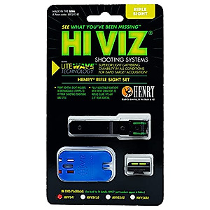 HHVS41 HIVIZ Sight Systems, Litewave Front & Rear Sight Combo, Henry Big Bore Rifles, Red and Green, One Size