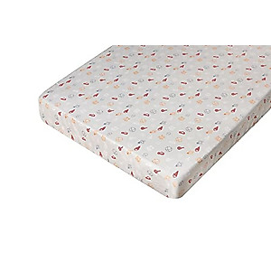 Geapul 4 Piece Boho Breathable Soft Crib Bedding Set for Boys,Jungle Animals Nursery Bedding Set,Crib Quilt,Pillowcase,Crib Skirt,Crib Sheet (Party Time,4-Pcs)