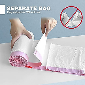 Trash Bags Drawstring, 8 Gallon Fragrance Free Medium Kitchen Garbage Bags, 55 Count