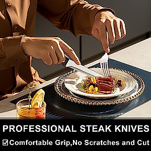 49-Piece Silverware Set with Organizer, Heavy Duty Stainless Steel Flatware for 8, Cutlery Utensil Sets with Steak Knives, Rust-proof, Mirror Polished, Dishwasher Safe