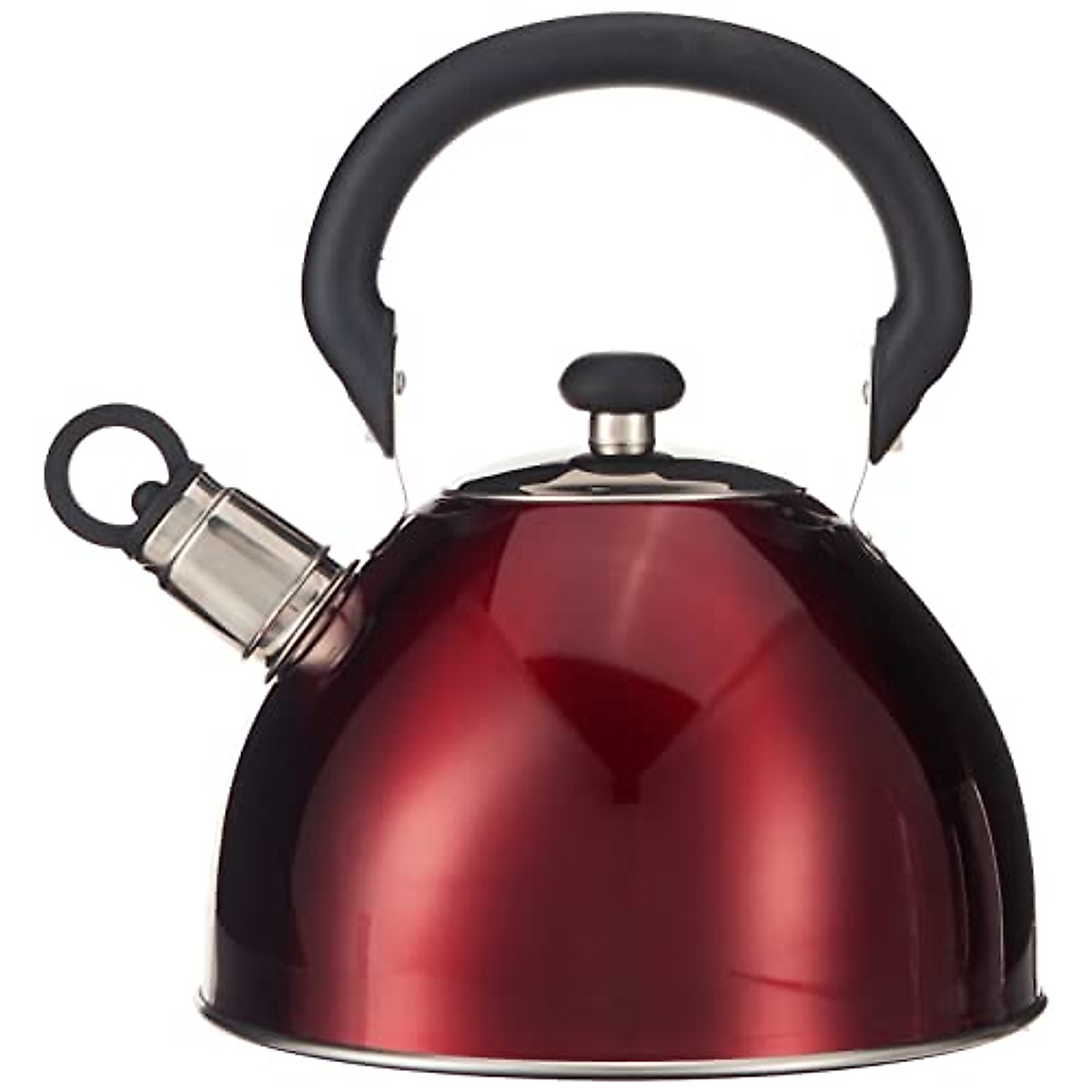 Mr. Coffee Morbern 1.8 Quart Stainless Steel Whistling Tea Kettle, Red