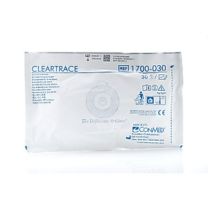 ConMed 1700-030 Cleartrace Adult ECG Electrodes, General Purpose Tape, 20" x 30" Size, Pack of 600