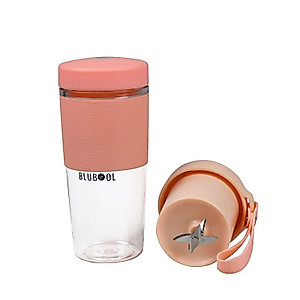 BluBool Portable Blender for Shakes, Smoothies, and Juice, 400ml Personal Size Blender Ideal for Gym, Office, and Traveling, USB Rechargeable Mini Smoothie Blender Mixer with 6 3D Blades Juicer Cup for Sports Travel Home Office (Pink)