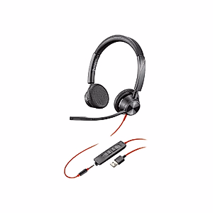 Plantronics Poly - Studio P5 Webcam with Blackwire 3325 Headset Kit Polycom - 1080p HD Professional Video Conferencing Camera & Stereo Audio Wired Headset USB-A - Certified for Zoom & Teams