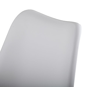 Gecheer Swivel Tulip Side Chair for Kitchen and Dining Room Bar with Cushioned Seat and Curved Backrest, White and Black