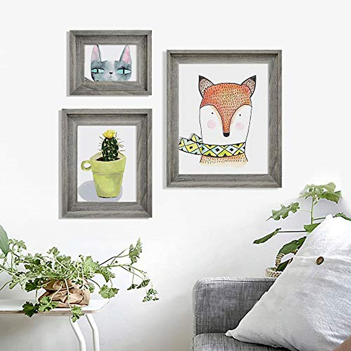 Eosglac Rustic 8.5x11 Picture Frame, Wooden Farmhouse Photo Frames, Handmade, Weathered Gray