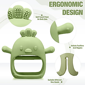 6 Packs Baby Teether Toy Silicone Teething Toys for Babies 0-12 Months Baby Pacifier Baby Chew Toys Anti Dropping Wrist Hand Teethers Mitten for Sucking Needs Soothing