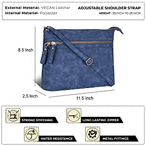 ESTALON Leather Crossbody Bags for Women - Purses Women's Shoulder Sling Handbags (Tan2)