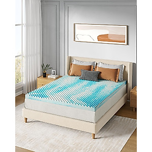 PERLECARE 3-Inch Twin Egg Crate Memory Foam Mattress Topper for Pressure Relief, Cooling Mattress Topper Twin, Gel Infused & Ventilated Design, CertiPUR-US Certified Twin Bed Topper, Blue, PCMT02BU-T3