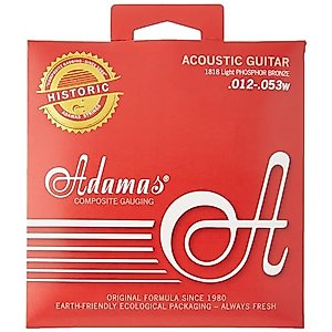 Adamas Acoustic Guitar Strings Historic Reissue Phosphor Bronze Light, Strings for Classical Guitar (premium guitar strings, single string assortment, high copper content, eco-friendly packaging)