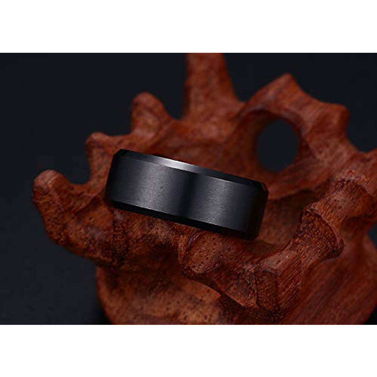 PJ Jewelry 8mm Tungsten Carbide Wicca Pagan Triple Moon Goddess Wedding Bands Engagement Ring for Men Women