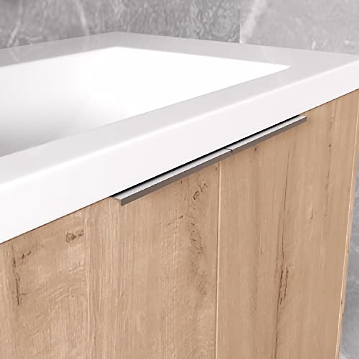 Lifeand Cabinet with Sink,Soft Close Doors,Float Wall-Mounting Design for Small Bathroom, 30'', Oak