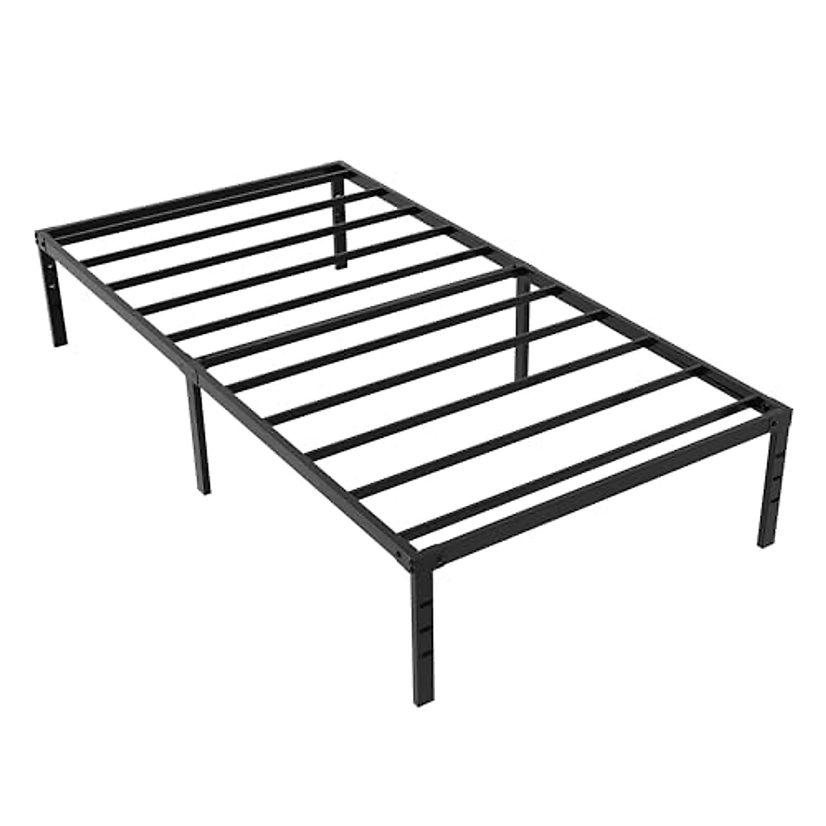Yedop 14 Inch Twin Size Metal Bed Frames, No Box Spring Needed, 2500 lbs Heavy Duty Steel Slat Support, Non-Slip, No Noise, Strong Twin Platform Metal Bed Frame, Black
