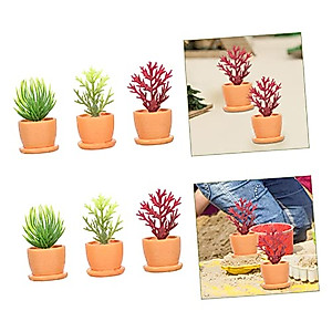 IMIKEYA 30 pcs Mini Flower Pot Succulents Artificial assesseries Artificial Succulent Plant Faux Floral Fake Potted Plant Mini Plant pots Mini Decoration Artificial Mini Potted Plants Moss