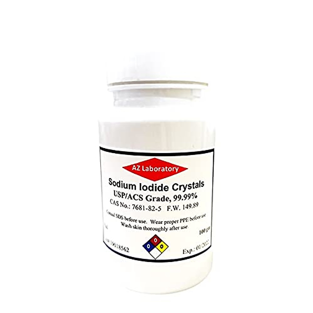 Sodium Iodide Crystals/Powder, Ultra Pure, USP ACS, 100 Grams, 99.9+% Same Day Ship