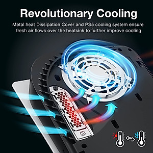 GRAUGEAR Metal Heat Dissipation Cover for PS5 M.2 SSD Expansion Slot | Fit for PlayStation 5 NVMe SSD with Heatsink | New Breathable Cellular Hole | Cooling and Dust Proof (Silver)