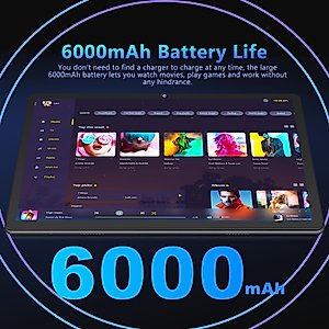 Oangcc Android 13 Tablet 2024 Newest 10 Inch Tablets with 12GB RAM +128GB ROM +1TB Expanded Octa-Core, 2 in 1 Tablet with Keyboard Mouse 5G Wi-Fi Blue/Tooth GMS Certified GPS - Black
