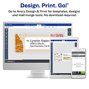 Avery Printable Shipping Labels with Sure Feed, 3-1/3" x 4", White, 1,500 Blank Mailing Labels (95940)