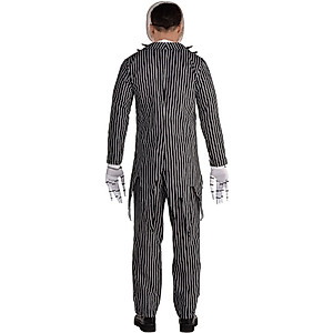 Amscan Jack Skellington Costume for Adults, Disney, Nightmare Before Christmas, Standard Size, with Accessories