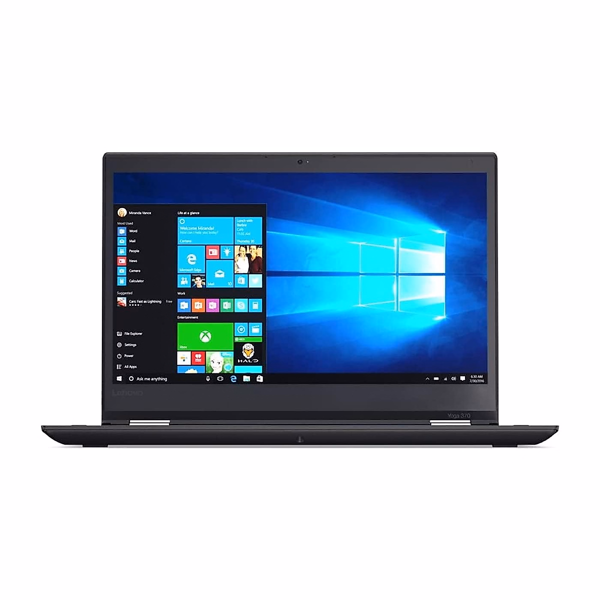 Lenovo ThinkPad Yoga 370 13.3-inch FHD, Core i7-7600U 2.8GHz, 16GB RAM, 512GB M.2-SATA, Windows 10 Pro 64Bit , CAM, Touch, (Renewed)