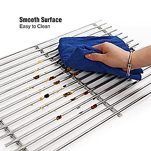 Lineslife 17.3" Cooking Grill Grate for Weber Genesis, Stainless Steel Gas Grill Grid Replacement for Outdoor, Camping, BBQ, 2PC