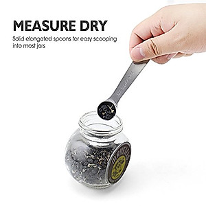 1Easylife 18/8 Stainless Steel Measuring Spoons, Set of 6 for Measuring Dry and Liquid Ingredients