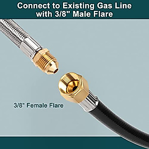 GASPRO 18-Foot Propane Hose Extension for Propane Devices with 3/8" Male Flare, for RV, Gas Grill, Heater, Burner and More, Flexible and Durable