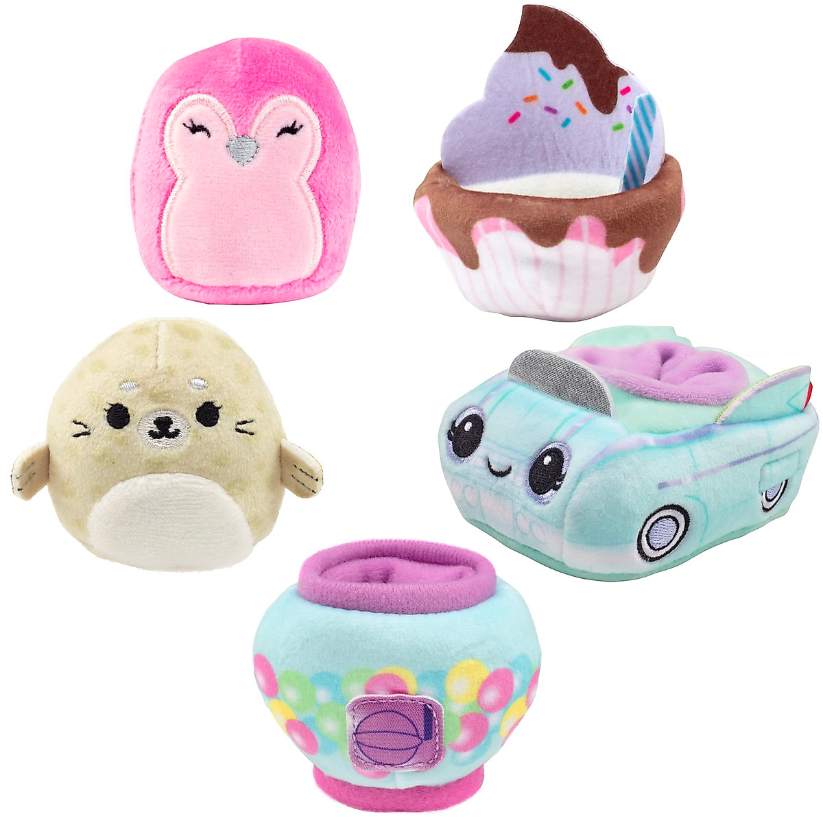 Squishmallows Squishville Mini 2" Plush - Sweet Snacks Set with Ice Cream & Gumball Mini Stuffed Toys - Accessories and Vehicle - Official Kellytoy - Great Stocking Stuffer Gift for Kids
