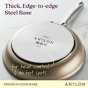 Anolon Ascend Hard Anodized Nonstick Frying Pan/Skillet - Good for All Stovetops (Gas, Glass Top, Electric & Induction), Dishwasher & Oven Safe with Stainless Steel Handle,10 Inch - Bronze