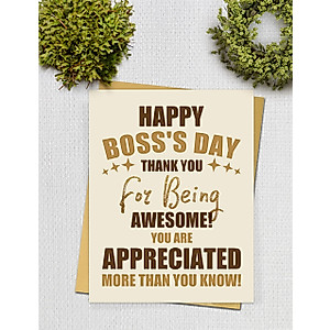 Jumbo Happy Boss’s Day Card for Boss Manager, Big Boss Thank You Card, Funny Oversize Appreciation Card from Team, Thank You for Being Awesome