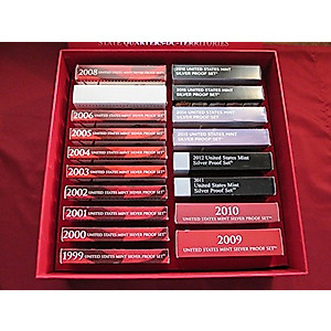 1999 S Silver Proof Set Silver Proof Sets From 1999 to 2016 In Collectors Box Brilliant Uncirculated
