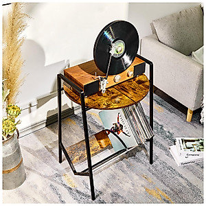 MAWEW Record Player Stand with Vinyl Storage, Measures 20.5 x 20.5 x 30.7 Inches