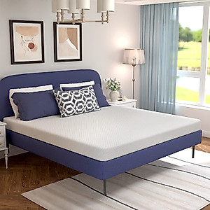 King Size Mattress Fiberglass Free 6 Inch Green Tea Cooling Gel Memory Foam Mattress in a Box,Medium-Firm,Pressure Relief&Temperature Regulation,CertiPUR-US Certified,White