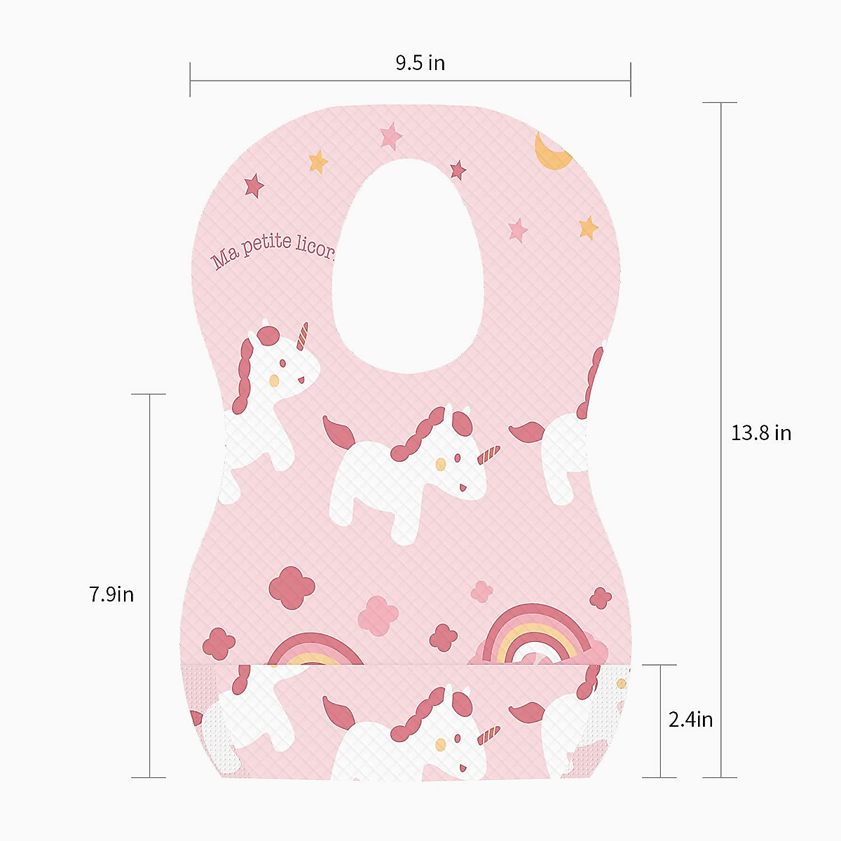 SUNVENO Disposable Bibs, Baby Disposable Bib Leak-proof Liner & Reusable Fastener, 20 Pieces