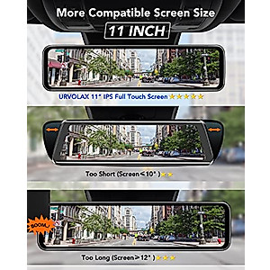 URVOLAX Mirror Dash Cam 11'' Backup Camera,Rear View Mirror Camera with Detached Front and Rear Cam for Car,Anti Glare Full HD Split Screen 1296P,Night Vision,Parking Assist,GPS,SD Card