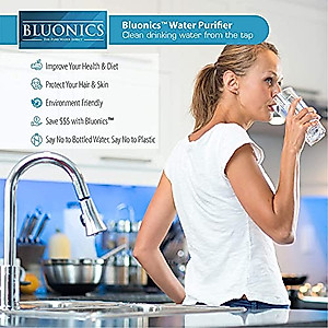 Bluonics 110W Ultraviolet Light UV Water Sterilizer with 3 Extra Replacement Bulbs for Whole House and Commercial Water Purification High Flow 24GPM with 1" NPT Inlet Outlet