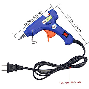 Hot Glue Gun Kit, Hot Melt Glue Gun Mini for Crafts with 20 Pcs Glue Sticks and 20 Wood Craft Sticks,Hot Mini Glue Guns with Hardshell Carrying Case for School DIY Arts, Craft, Home Repairs for Kids