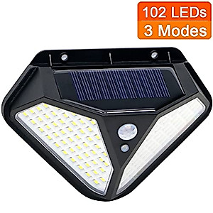 ZHURGN Solar Lights Outdoor Motion Sensor Solar Energy Street Lamp 3 Lighting Modes Yard Path Home Garden Solar Lights Wall Lights (Color : 102LED 2pcs)