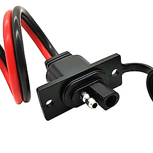 AYECEHI 12AWG SAE Cable,SAE to SAE Solar Weatherproof Socket Sidewall Port,SAE Cable Quick Disconnect Connect Panel Mount Universal Flush Mountable Connector - with Mounting Screws [Male to Male]