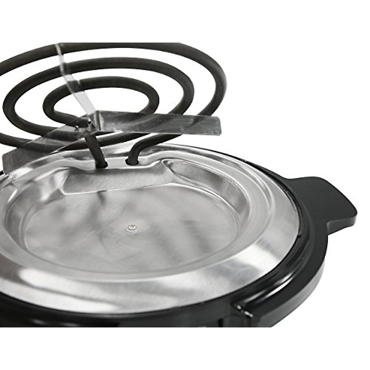 Elite Gourmet ESB-300X Single Countertop Coiled Burner, 1000 Watts Electric Hot Plate, Temperature Controls, Power Indicator Lights, Easy to Clean, Black