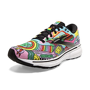 Brooks Men's Ghost 15 Running Shoe - Black/White/Multi - 8 Medium