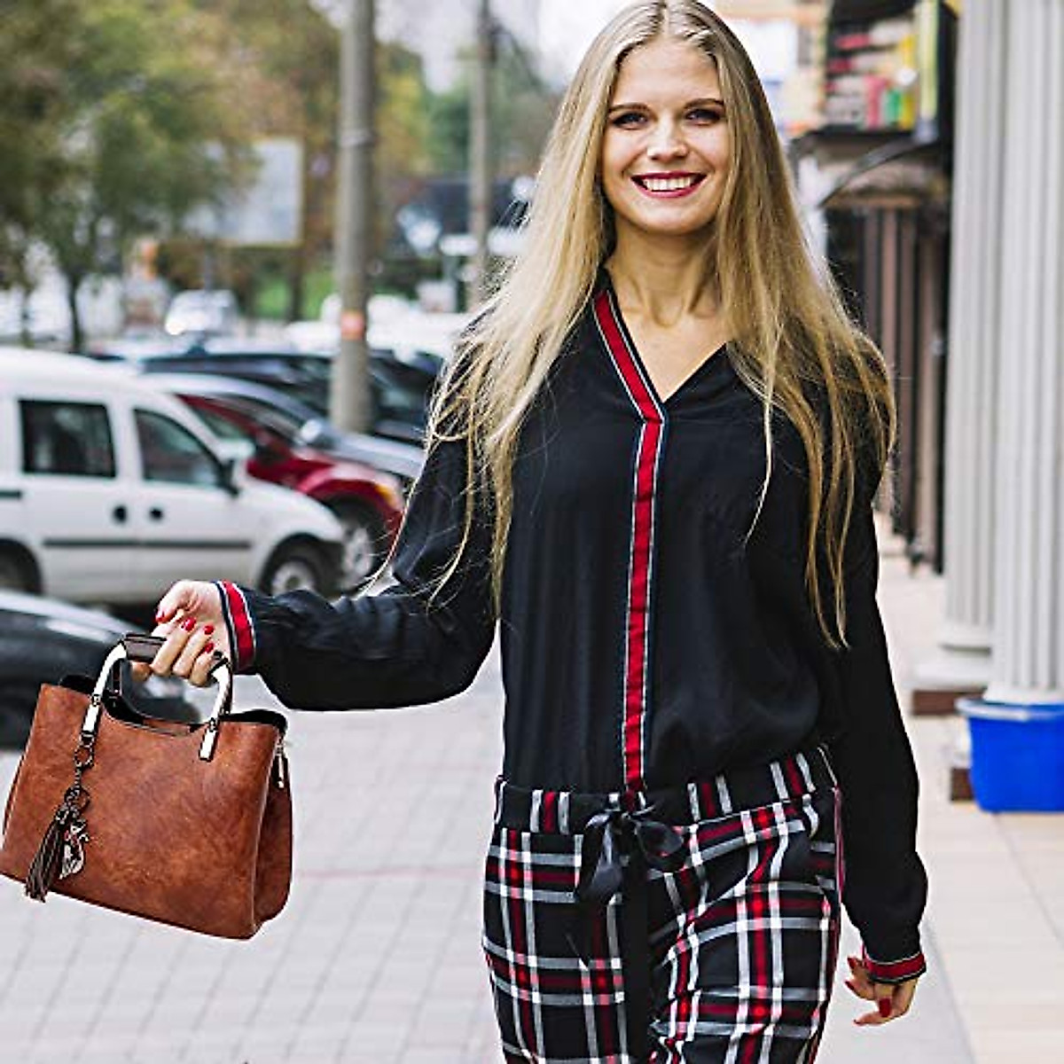 rofozzi Trinity Small Vegan Leather Purse for Women - Top-Handle Handbag Shoulder Tote - 3 Compartment, Water-Resistant, Everyday Crossbody Bag - Birthday Gift for Wife, Mother, Girlfriend