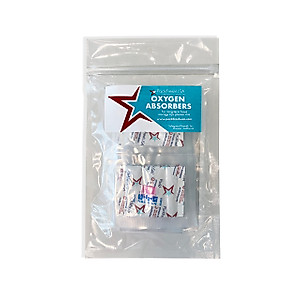 PackFreshUSA: 10 Pack - 500cc Oxygen Absorber Packs - Individually Sealed - Food Grade - Non-Toxic - Food Preservation - Long-Term Food Storage Guide Included