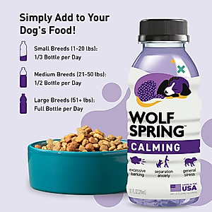 Wolf Spring Calming Food Topper 12 Pack - Dog Anxiety Relief - Calming Treats for Dogs - Natural Food Topper Dog Calming Treats for Anxiety - Reduce Anxious Behavior & Promote Relaxation