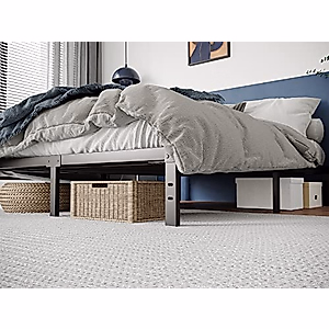 Minimalist Studio Metal Bed Frame – Heavy Duty Mattress Foundation with Anti-Slip Steel Slat Support, Durable Platform Base with Underbed Storage, Easy Assembly (King)